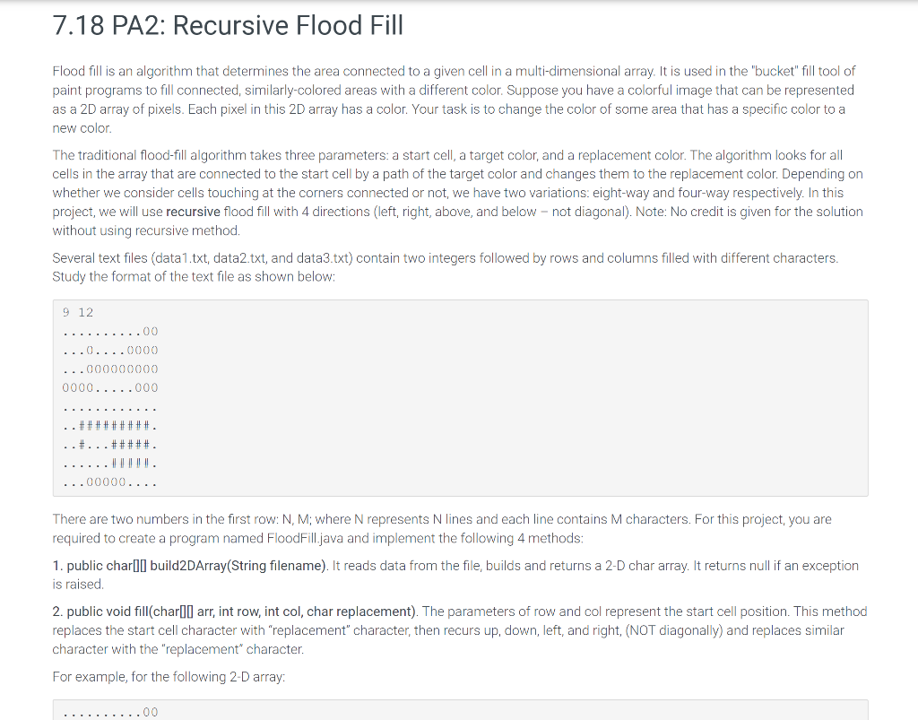 Flood fill is an algorithm that determines the area | Chegg.com