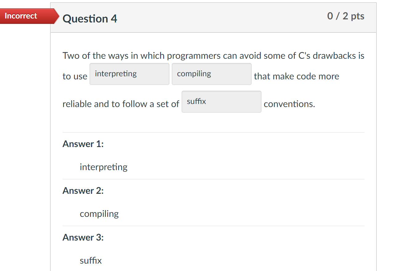 Solved Two of the ways in which programmers can avoid some | Chegg.com
