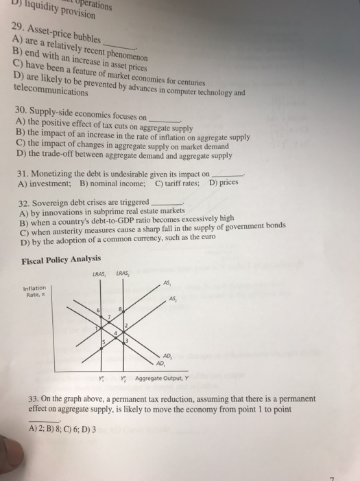 Solved ations quidity provision 29. Asset-price bubbles A) | Chegg.com
