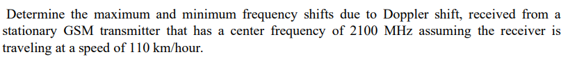 Determine the maximum and minimum frequency shifts | Chegg.com