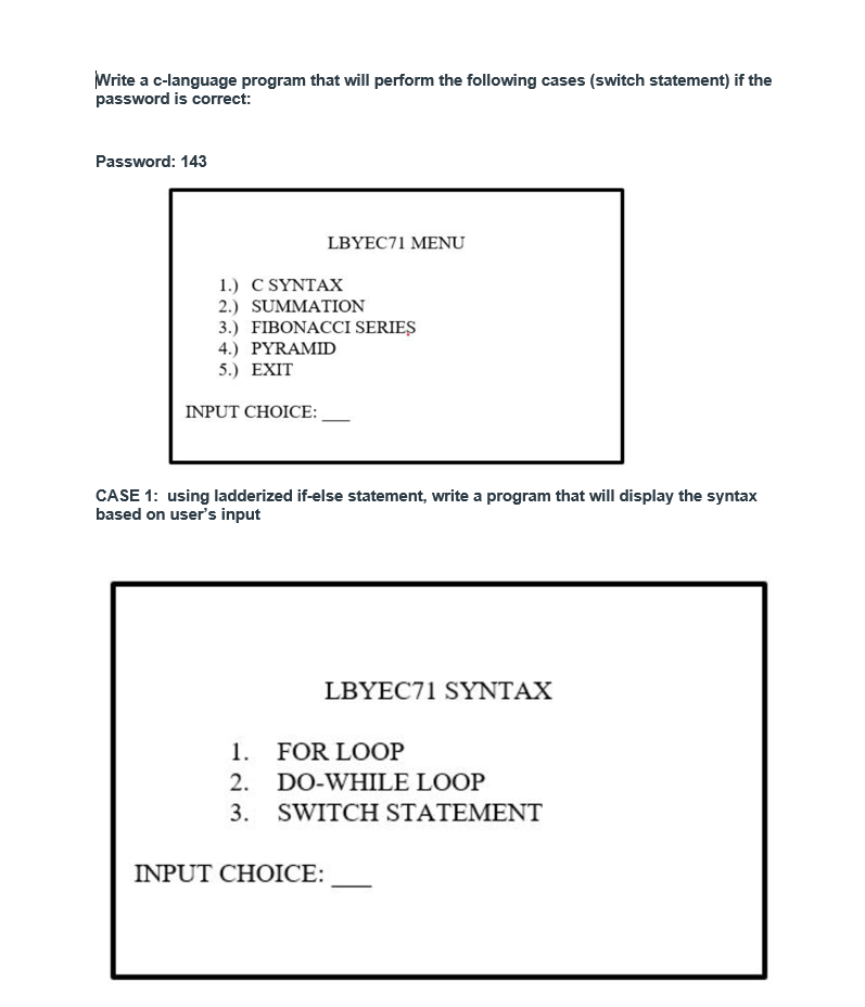 Solved Write a c-language program that will perform the | Chegg.com