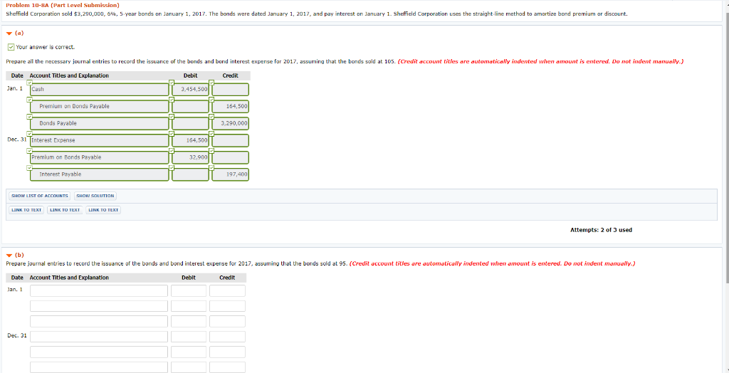 Solved Problem 10-8A (Part Level Submission) Sheffield | Chegg.com
