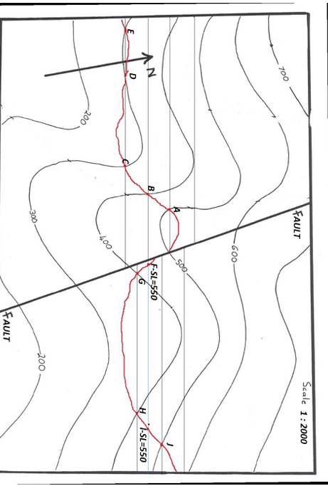 Solved 2. A sandstone has outcropped at point A, B, C, D, E, | Chegg.com