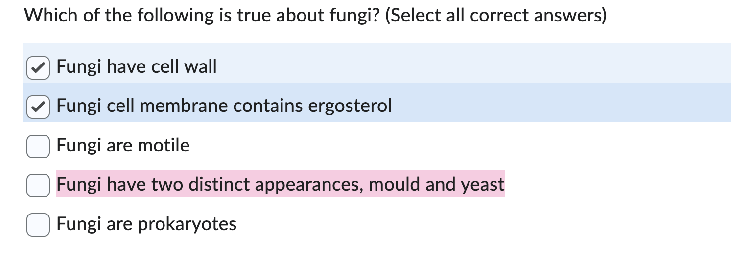 Solved Which of the following is true about fungi? (Select | Chegg.com