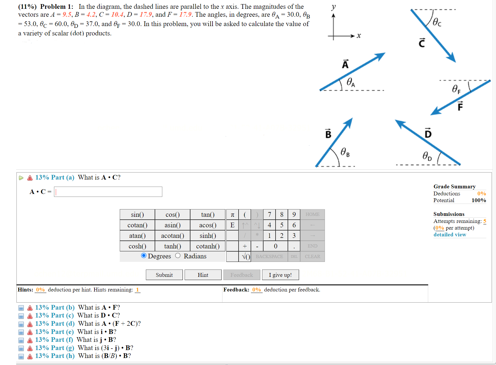 Solved (11\%) Problem 1: In the diagram, the dashed lines | Chegg.com