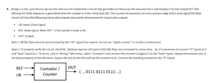 Solved Design a 2-bit, cyclic binary up-counter and use it | Chegg.com