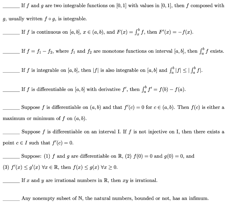 Solved If f and g are two integrable functions on (0, 1) | Chegg.com