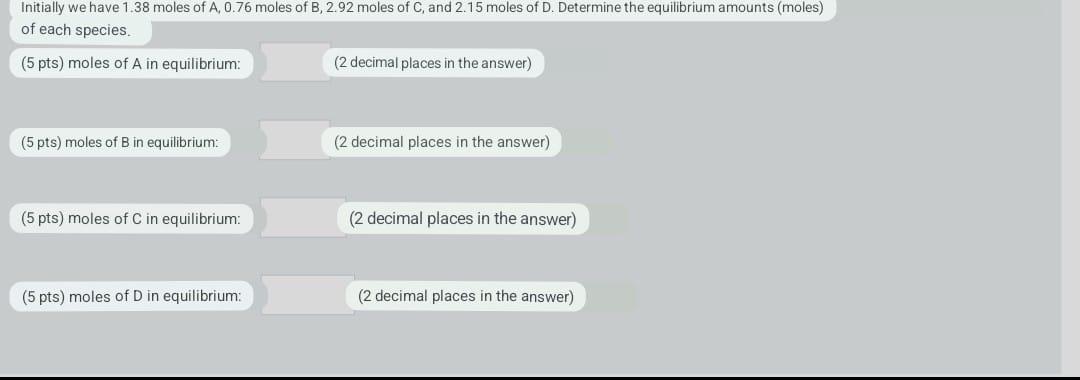 Solved For a reaction of A(g) + 2B(g) C(g) + | Chegg.com