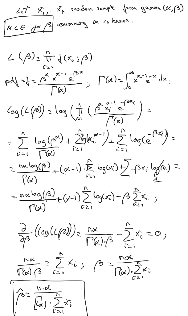 Solved MLE for a Gamma distribution. I just need to | Chegg.com