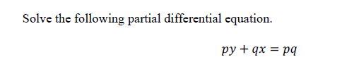 Solved Solve the following partial differential equation. | Chegg.com