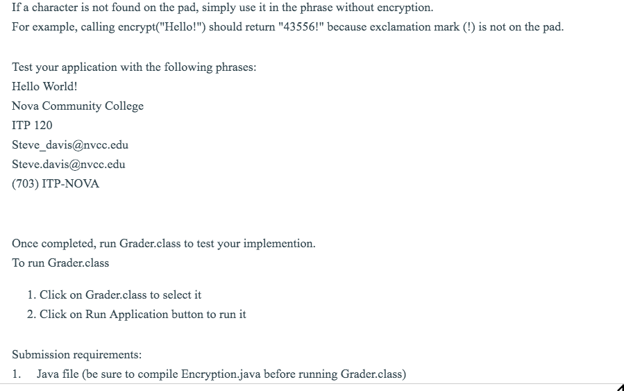 Solved Develop a java application (Encryption.java) to | Chegg.com