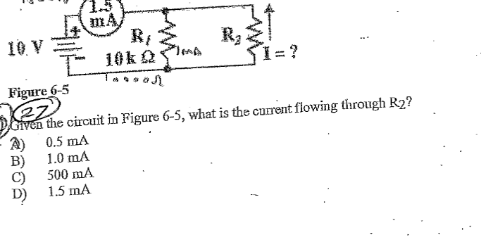 Solved Given the circuit in Figure 6−5, what is the current | Chegg.com
