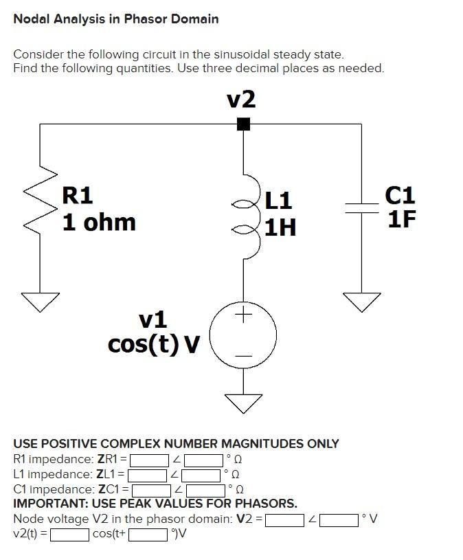 Solved Nodal Analysis in Phasor Domain Consider the | Chegg.com