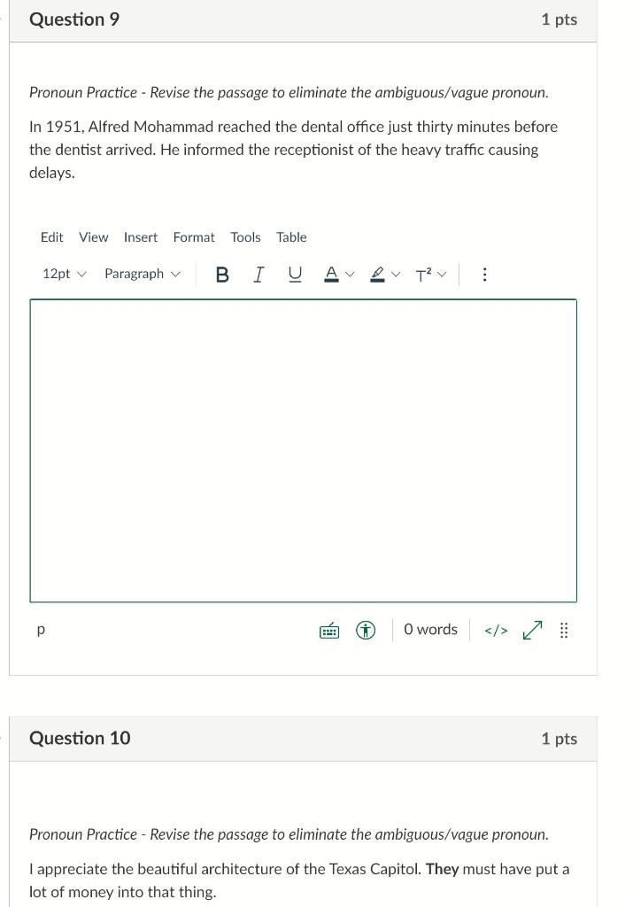 Pronoun Practice - Revise the passage to eliminate | Chegg.com