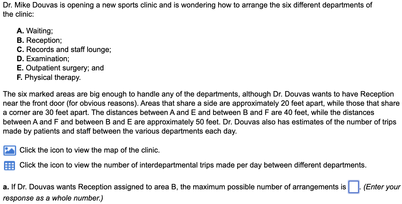 Solved Dr. Mike Douvas is opening a new sports clinic and is | Chegg.com