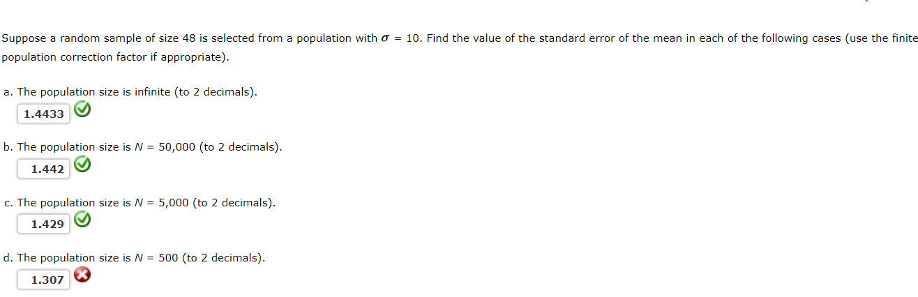 Solved Suppose a random sample of size 48 is selected from a | Chegg.com