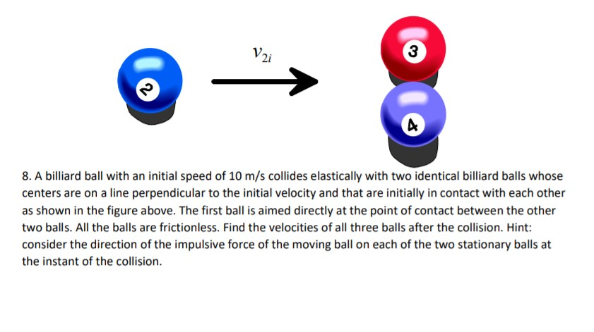 Solved งาน 8. A billiard ball with an initial speed of 10 | Chegg.com