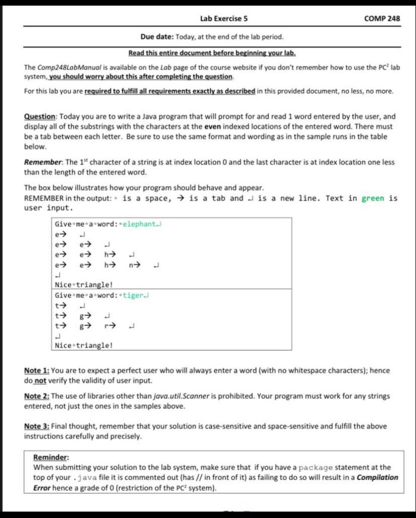 Solved Due date: Today, at the end of the lab period. Read | Chegg.com