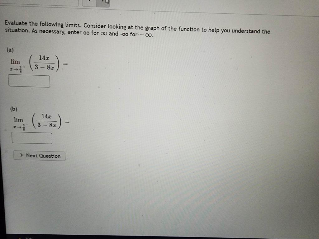 Solved Evaluate the following limits. Consider looking at | Chegg.com