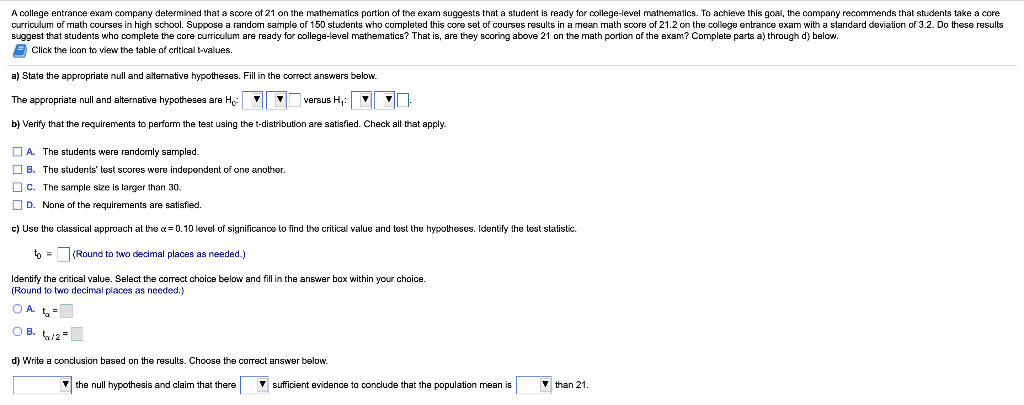 Solved A college entrance exam company determined that a | Chegg.com