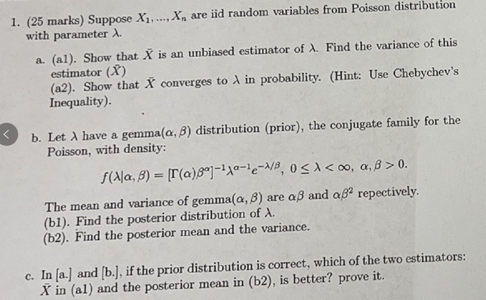 (25 marks) Suppose X1,…,Xn are iid random variables | Chegg.com