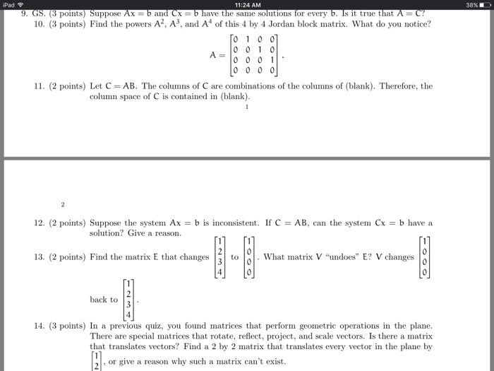 Solved Suppose Ax B And Cx B Have The Same Solutions For