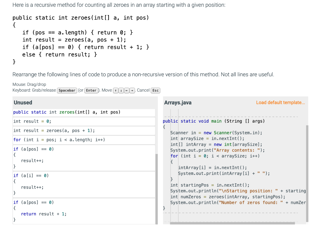Solved Here Is A Recursive Method For Counting All Zeroes In