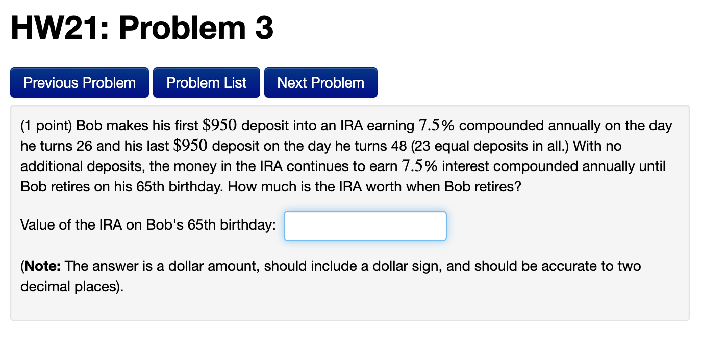 Solved HW21: Problem 3 Previous Problem Problem List Next | Chegg.com