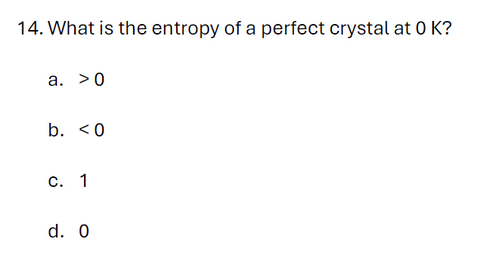 Solved What is ﻿the entropy of ﻿a perfect crystal | Chegg.com
