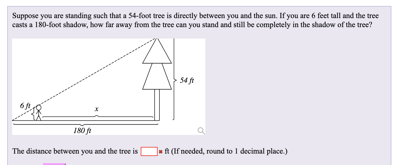 Solved Suppose you are standing such that a 54-foot tree is | Chegg.com