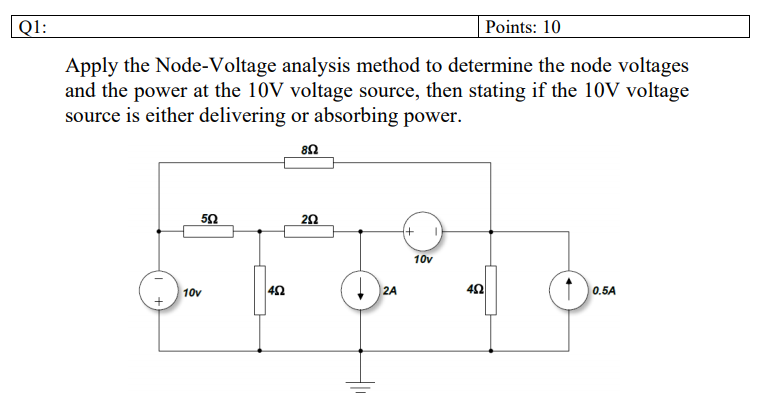 Solved Apply the Node-Voltage analysis method to determine | Chegg.com