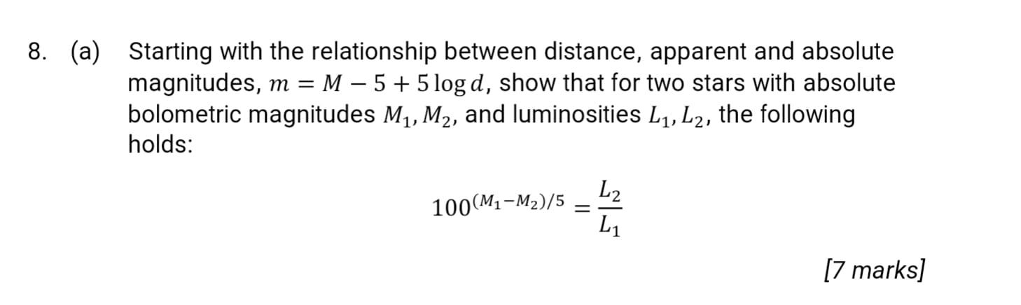 Solved 8. (a) Starting with the relationship between | Chegg.com