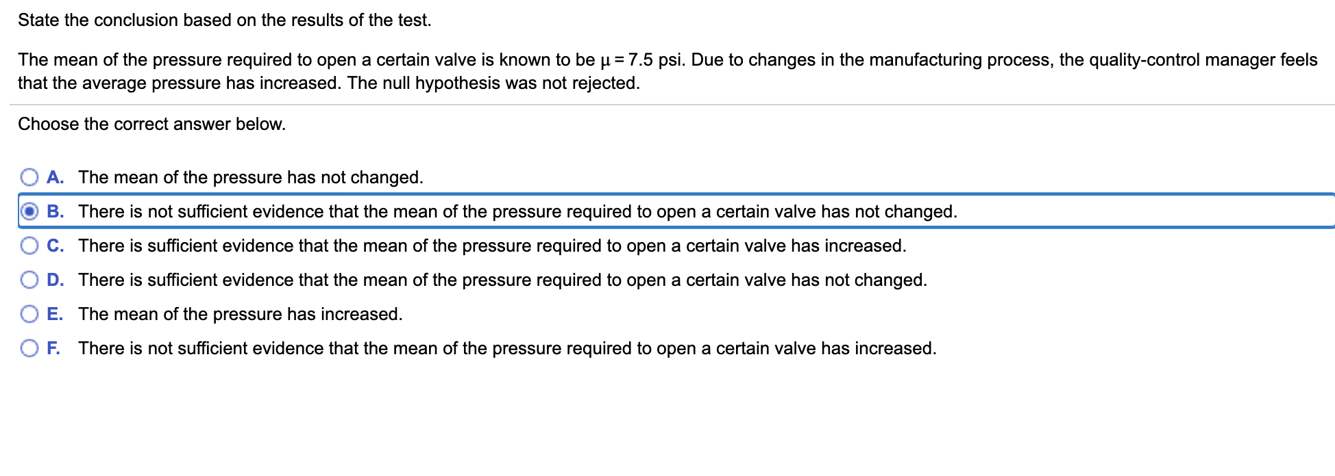 Solved State the conclusion based on the results of the | Chegg.com