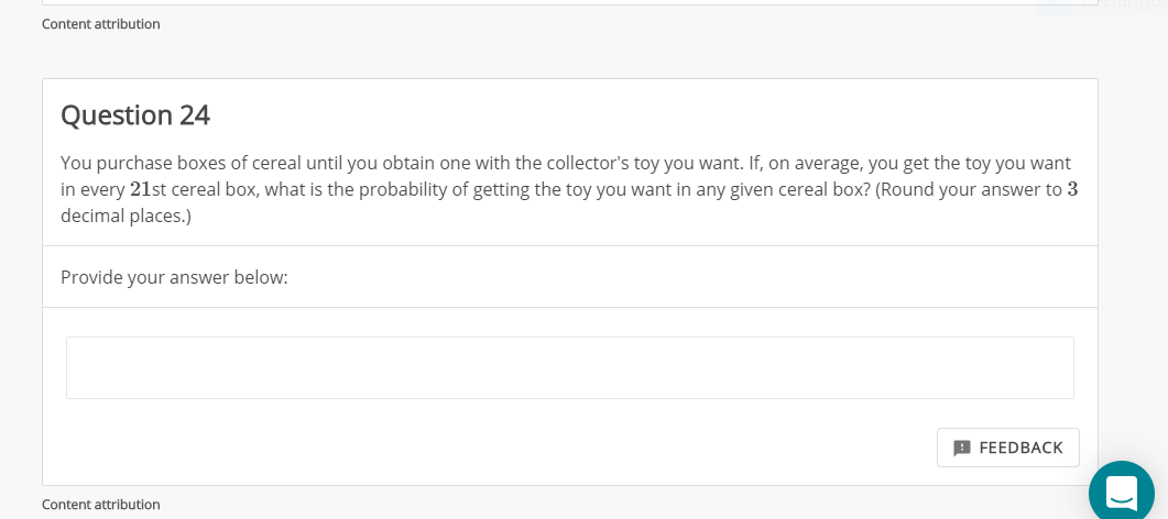 Solved Content attribution Question 24 You purchase boxes of | Chegg.com