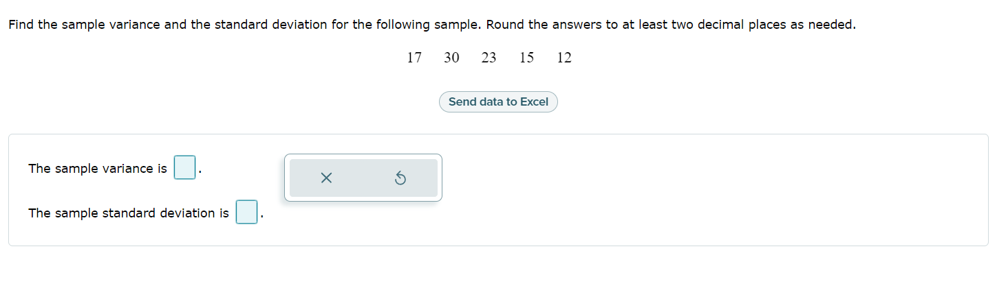 Solved Find the sample variance and the standard deviation | Chegg.com