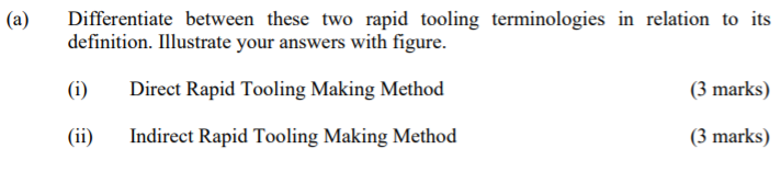 Solved (a) Differentiate between these two rapid tooling | Chegg.com
