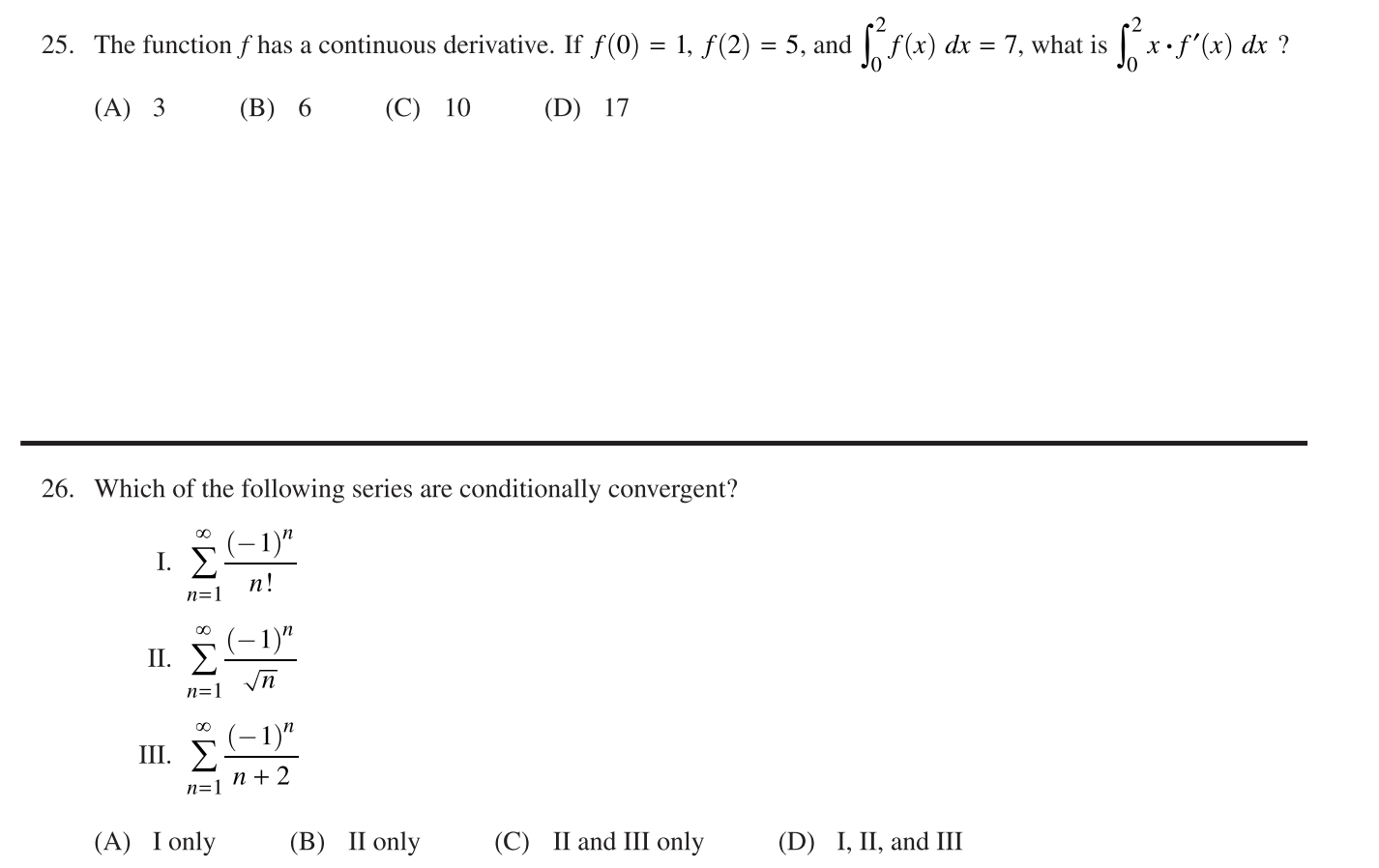 Solved 25. The function f has a continuous derivative. If | Chegg.com