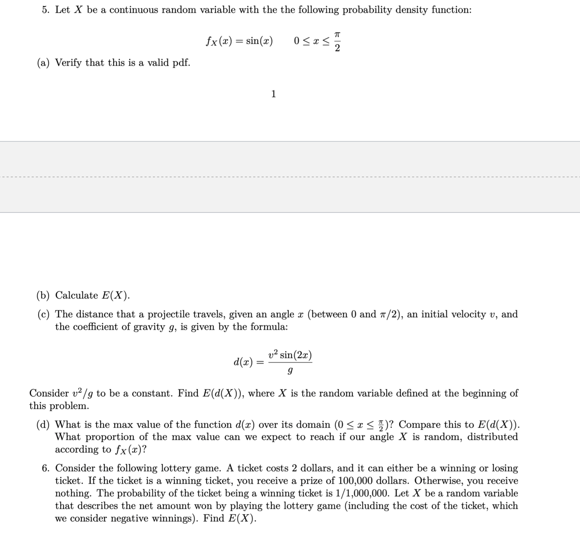 Solved 5 Let X Be A Continuous Random Variable With The The 
