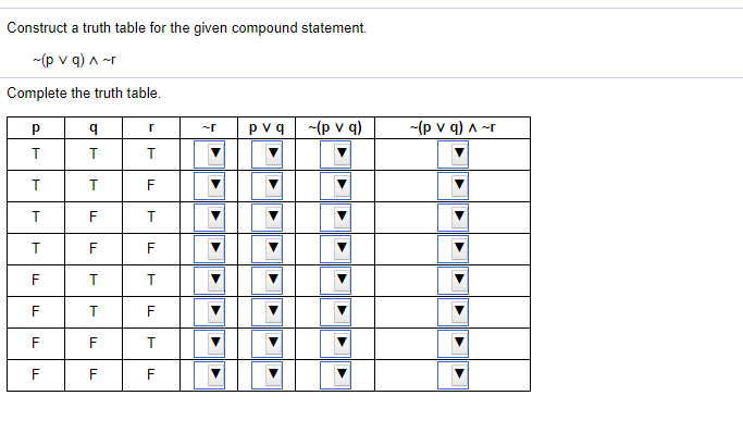 Solved Construct a truth table for the given compound | Chegg.com