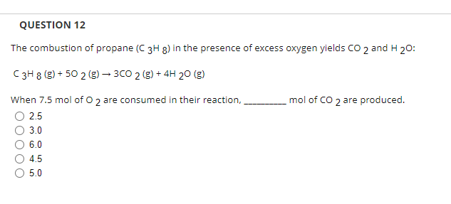 Solved The combustion of propane (C3H8) in the presence of | Chegg.com