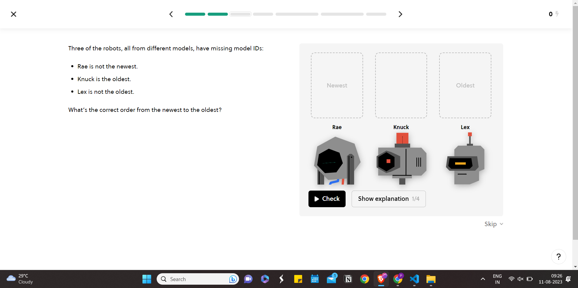 Solved Make a quiz game with interface like this using | Chegg.com