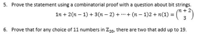 Solved 5. Prove the statement using a combinatorial proof | Chegg.com