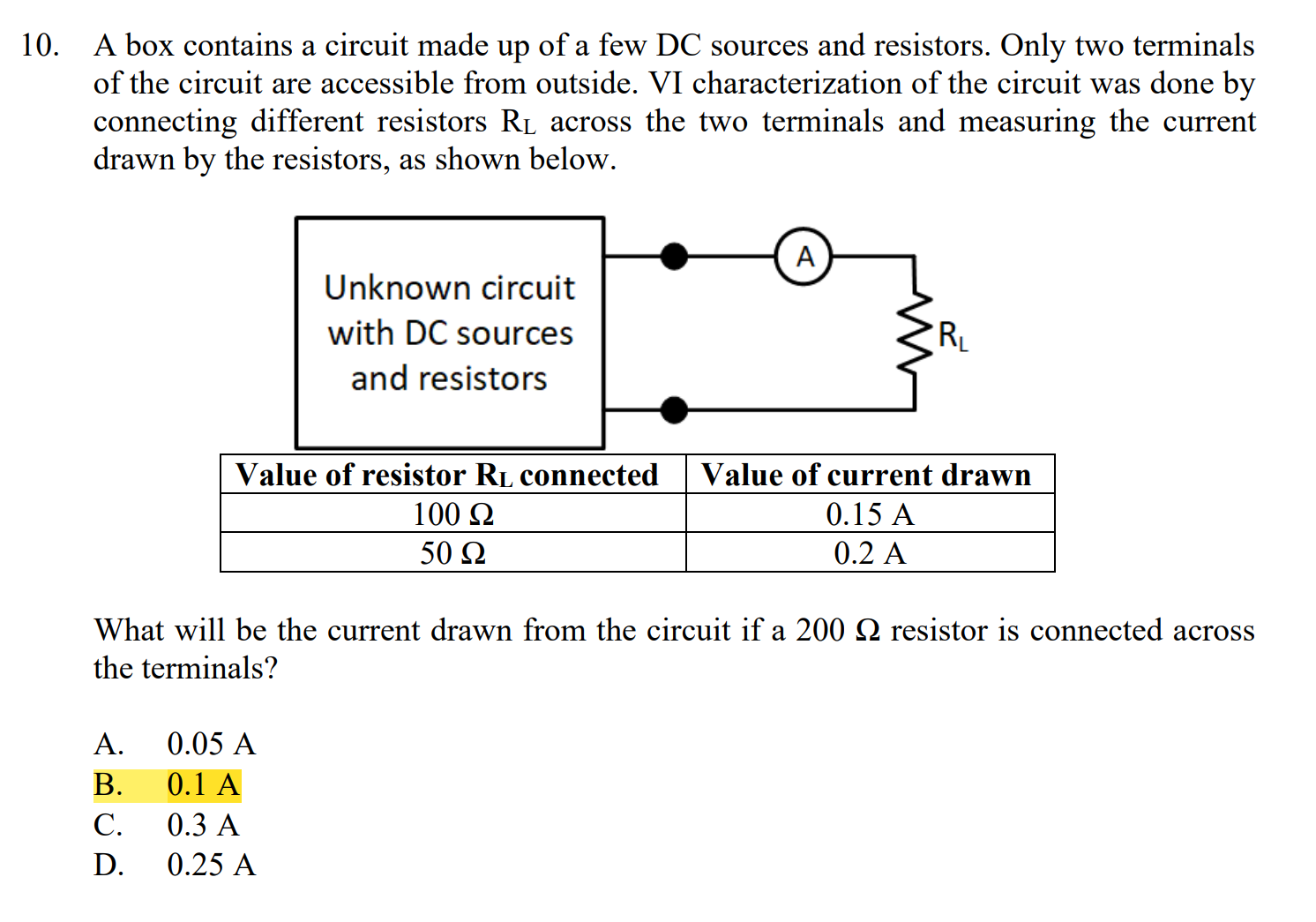 A box contains a circuit made up of a few DC sources | Chegg.com