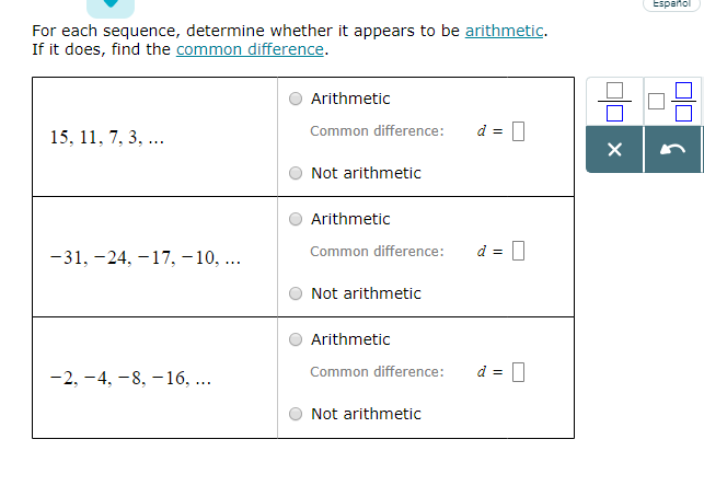 Solved For each sequence, determine whether it appears to be | Chegg.com