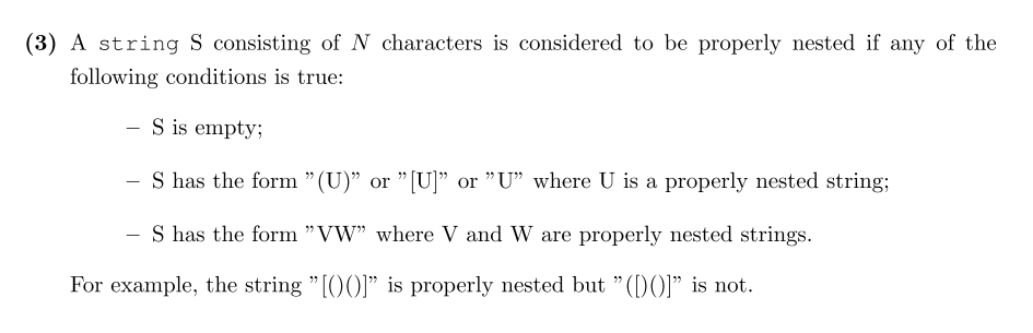 Solved (3) A string S consisting of N characters is | Chegg.com