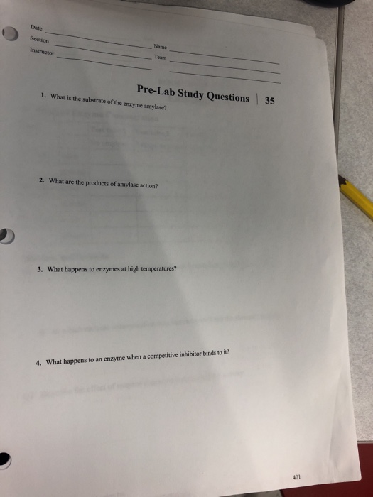 Solved Date Section Instructor Team Pre-Lab Study Questions | Chegg.com
