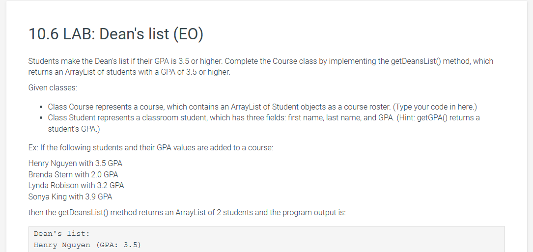 Solved Import Java Util Arraylist Public Class Course {