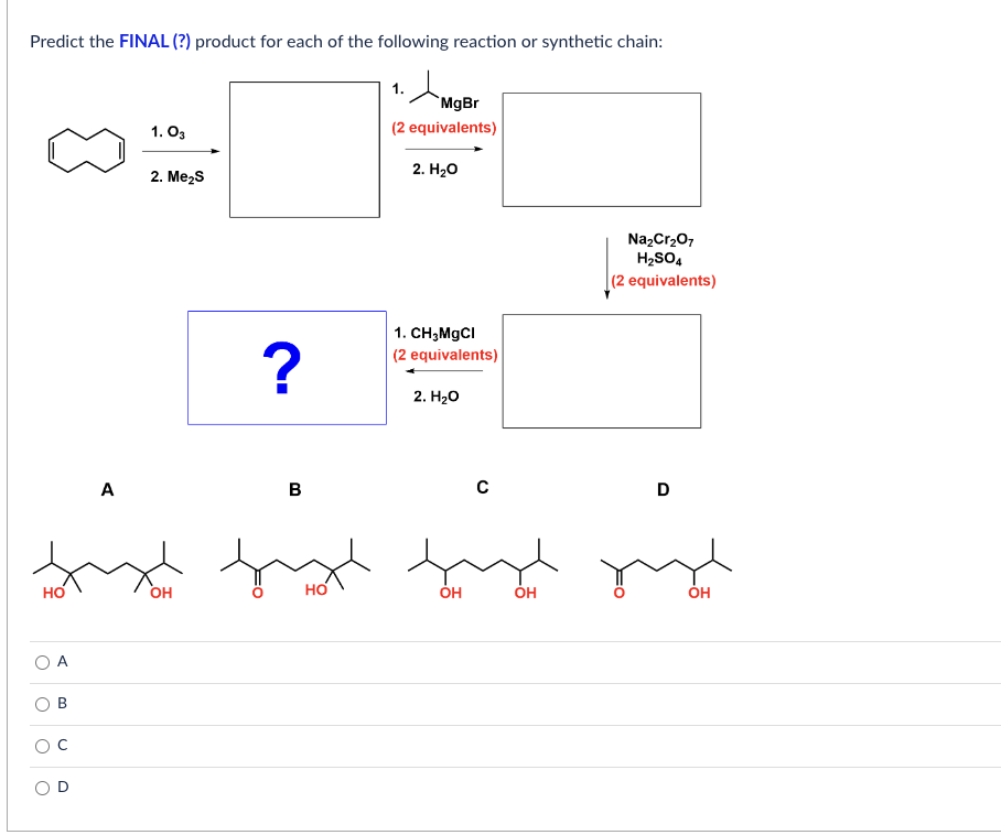 Solved 32 ﻿Predict the FINAL (?) ﻿product for each of the | Chegg.com