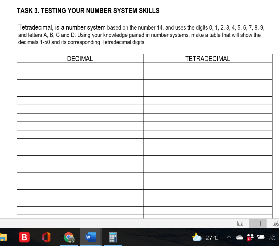 Solved TASK 3. TESTING YOUR NUMBER SYSTEM SKILLS | Chegg.com