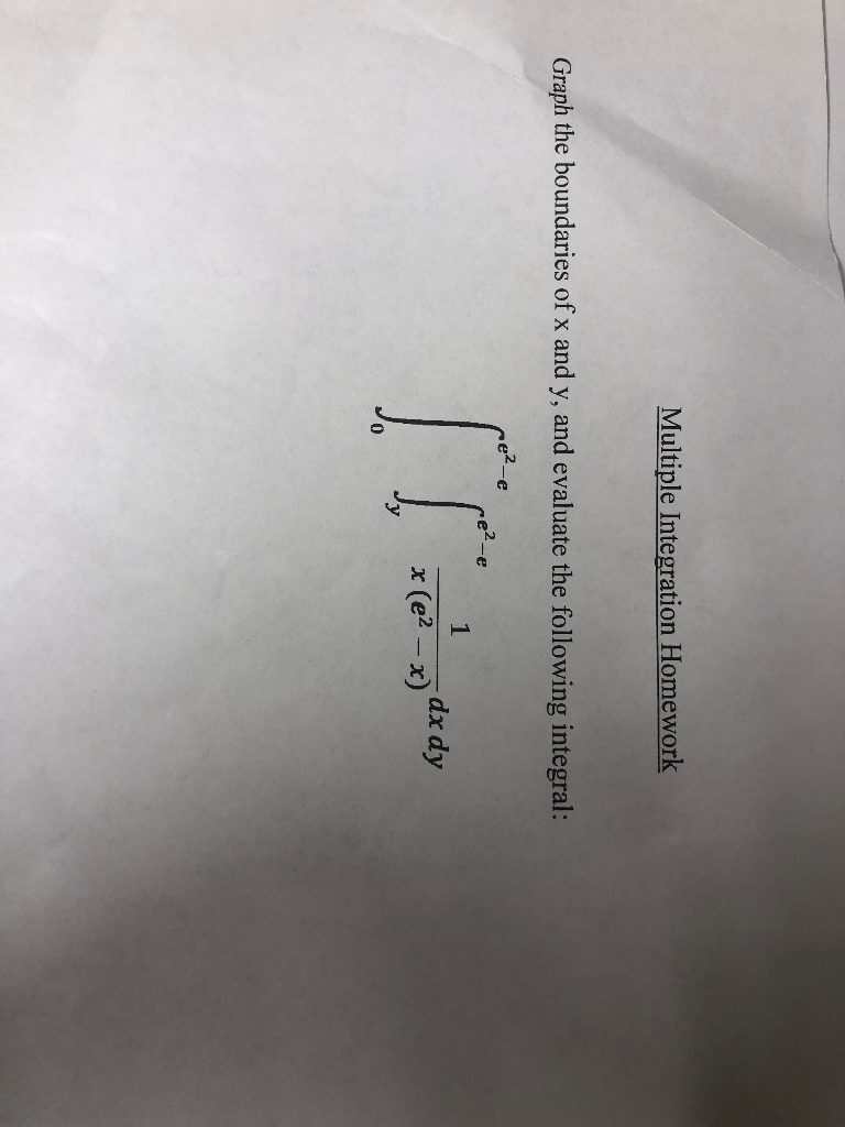 Solved Multiple Integration Homework Graph the boundaries of | Chegg.com